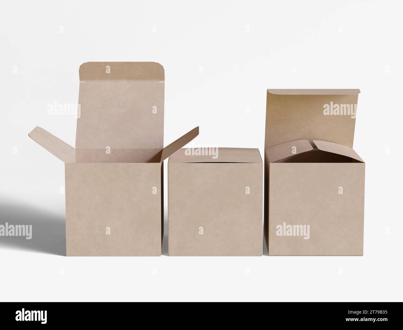 Square box packaging white background cardboard paper with realistic ...