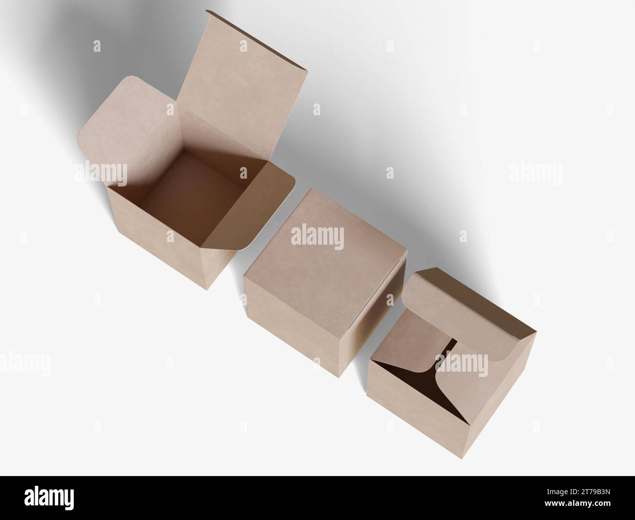 Square box packaging white background cardboard paper with realistic ...