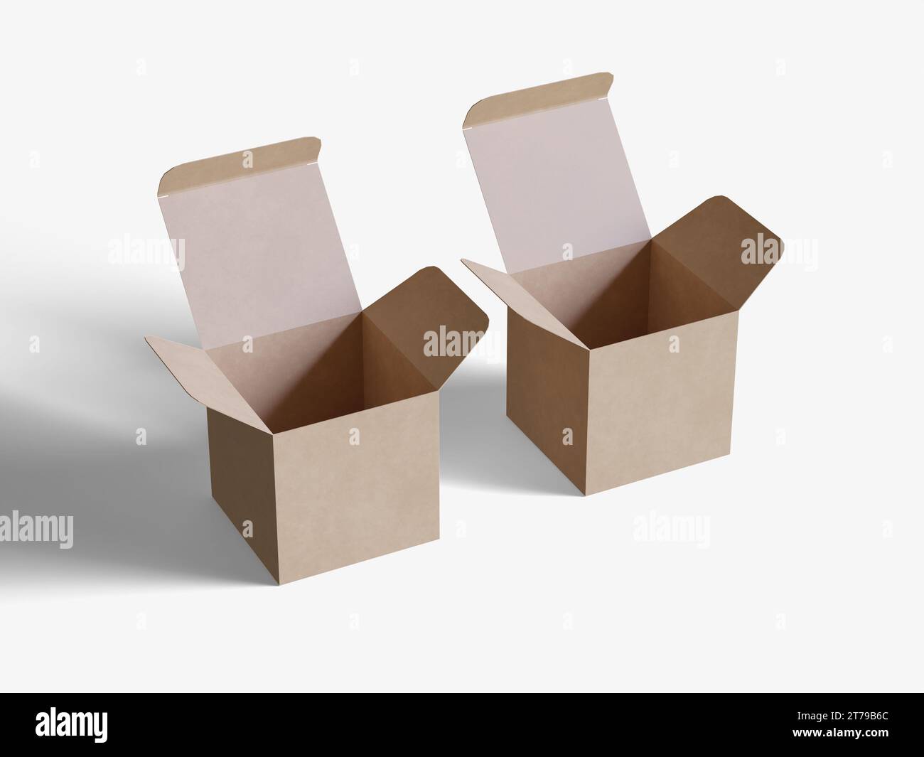 Square box packaging white background cardboard paper with realistic ...