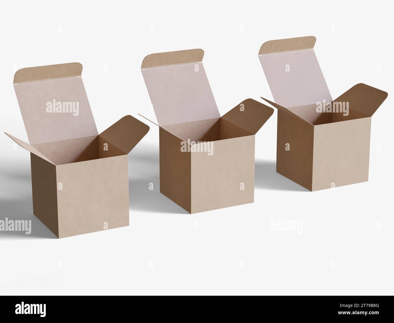 Square box packaging white background cardboard paper with realistic ...