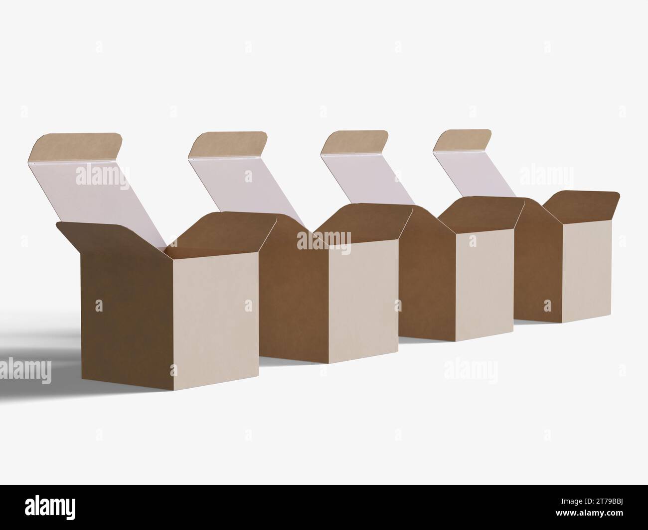 Square box packaging white background cardboard paper with realistic ...