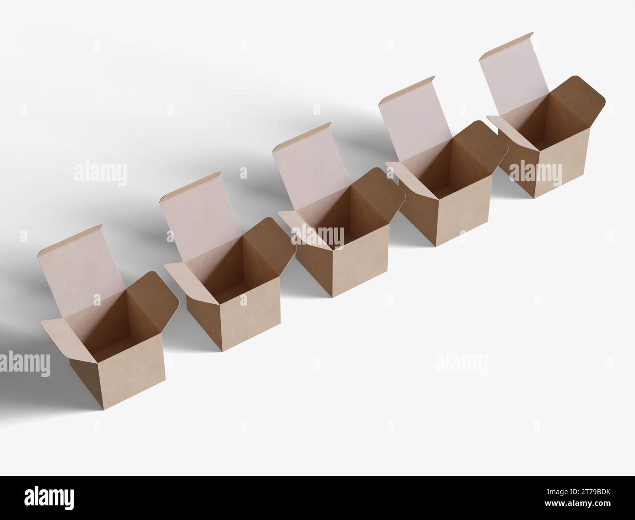 Square box packaging white background cardboard paper with realistic ...