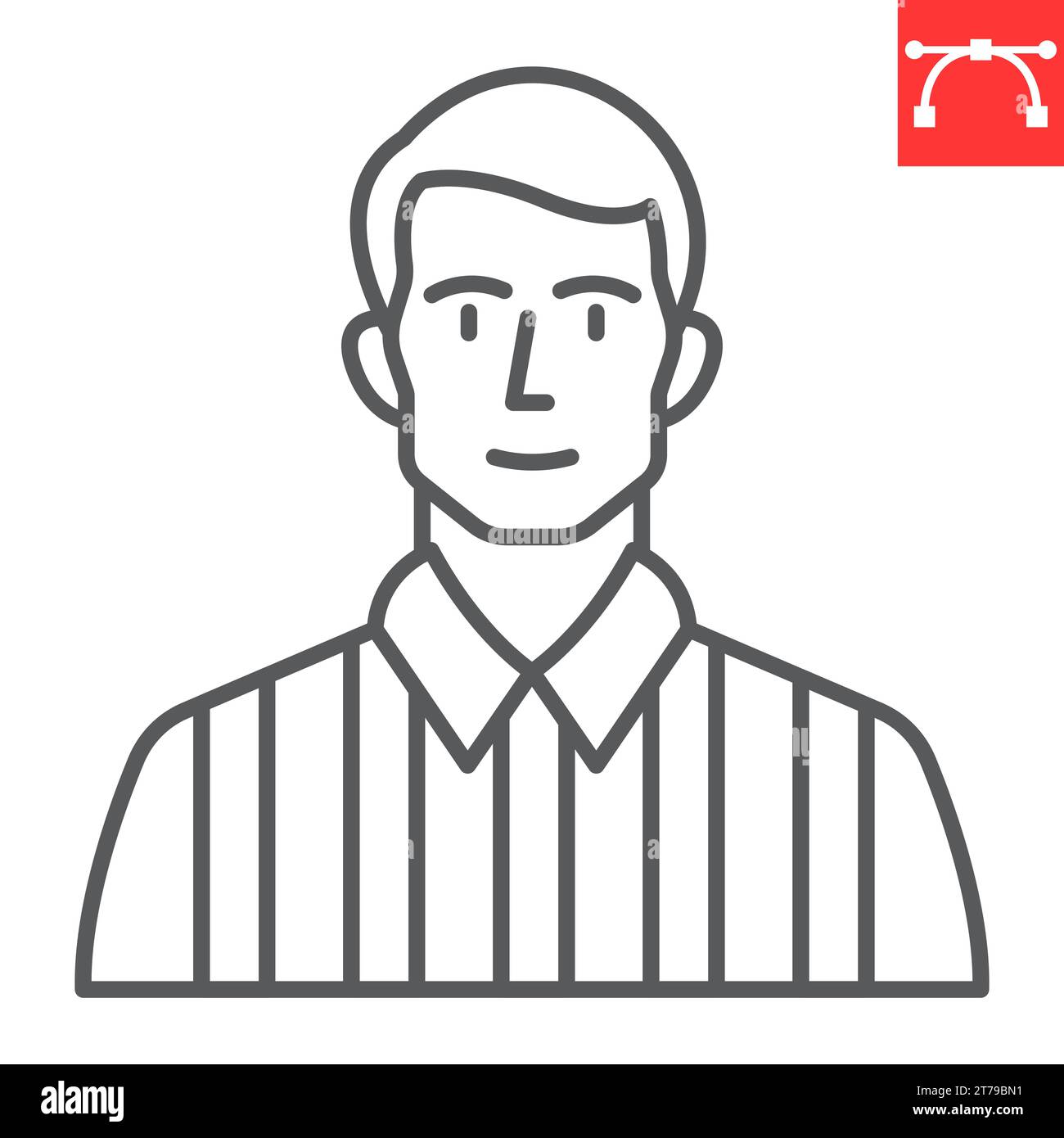 Referee man line icon, sport and football, soccer referee vector icon ...