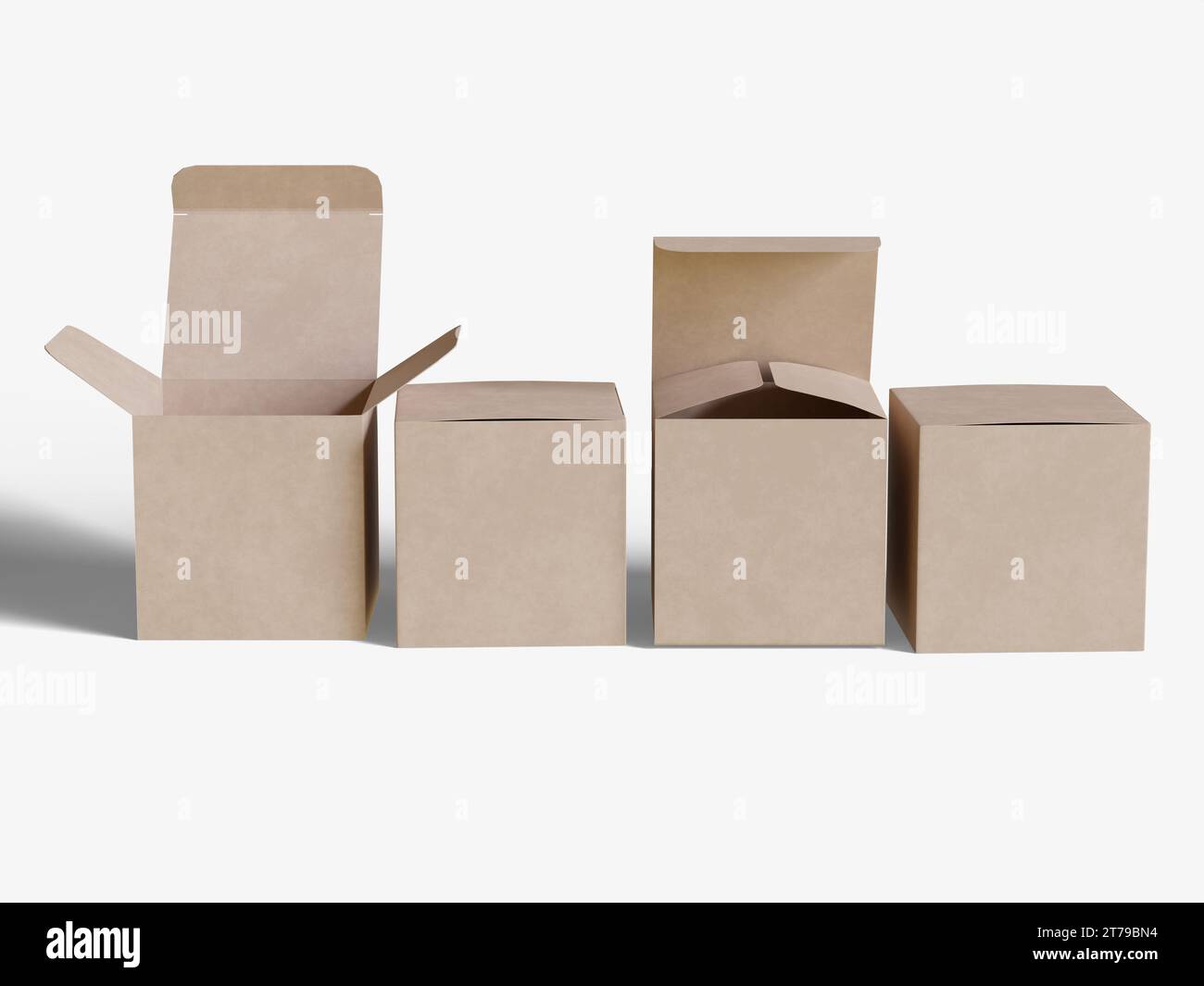 Square box packaging white background cardboard paper with realistic ...