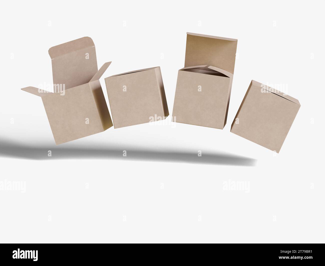 Square box packaging white background cardboard paper with realistic ...