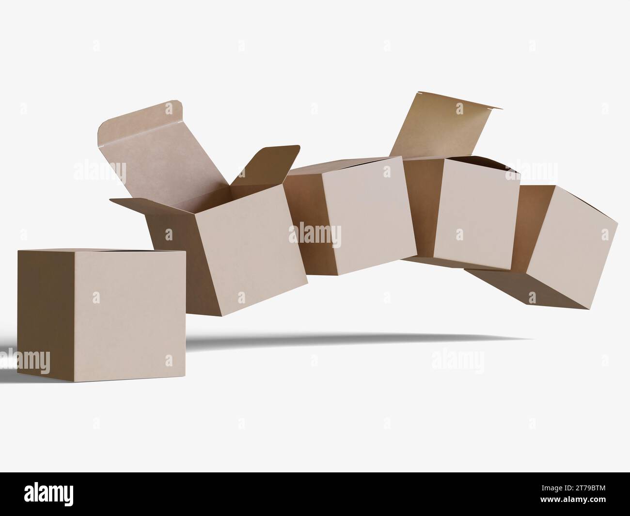 Square box packaging white background cardboard paper with realistic ...