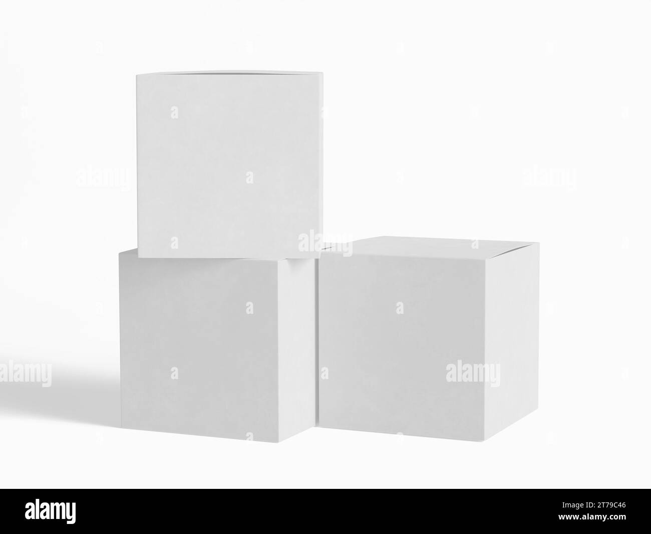 Square box packaging white background cardboard paper with realistic ...