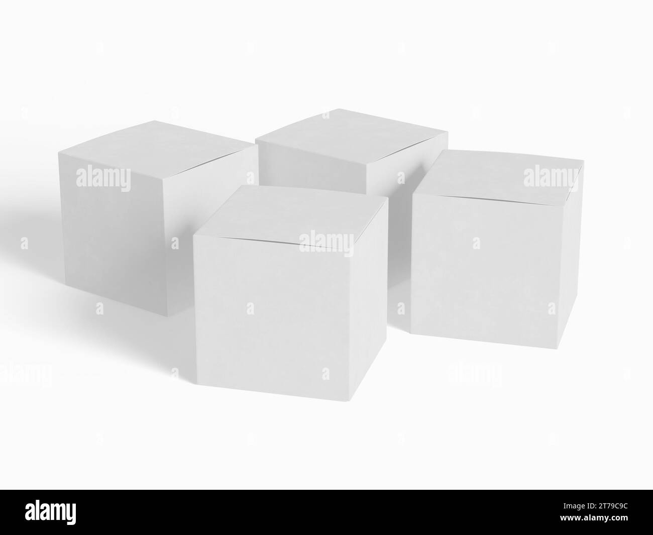 Square box packaging white background cardboard paper with realistic ...