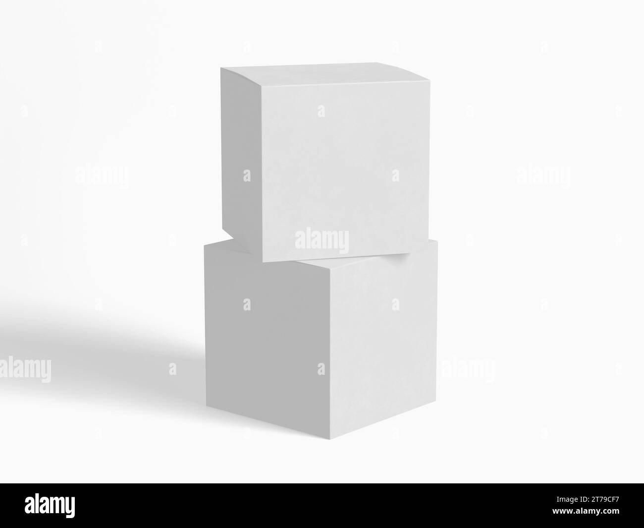 Square box packaging white background cardboard paper with realistic ...
