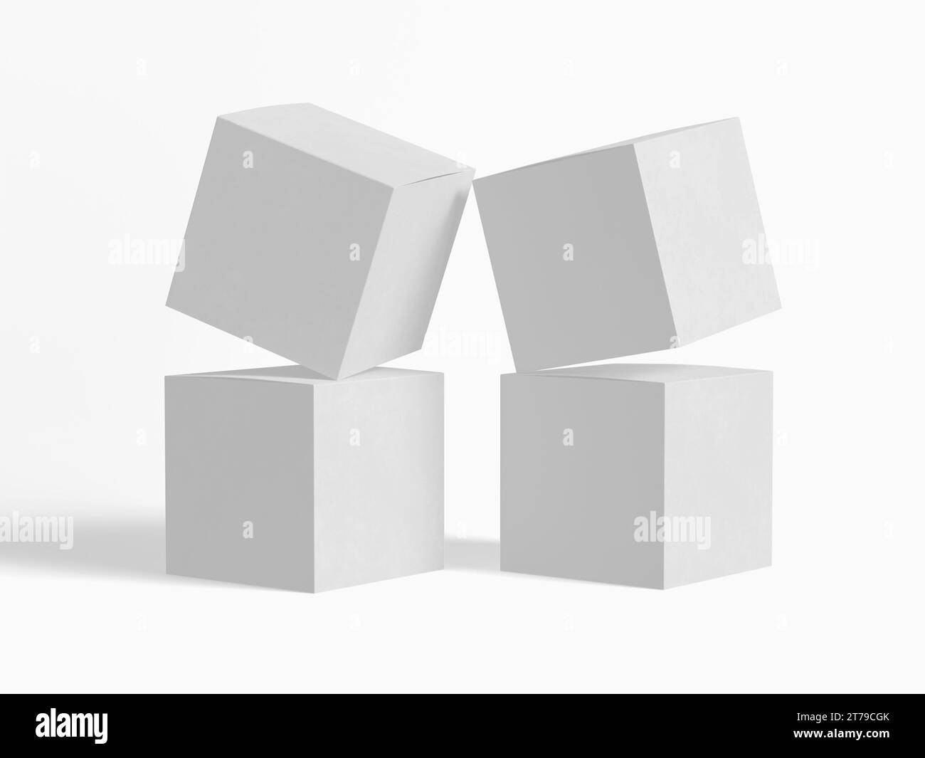 Square box packaging white background cardboard paper with realistic ...