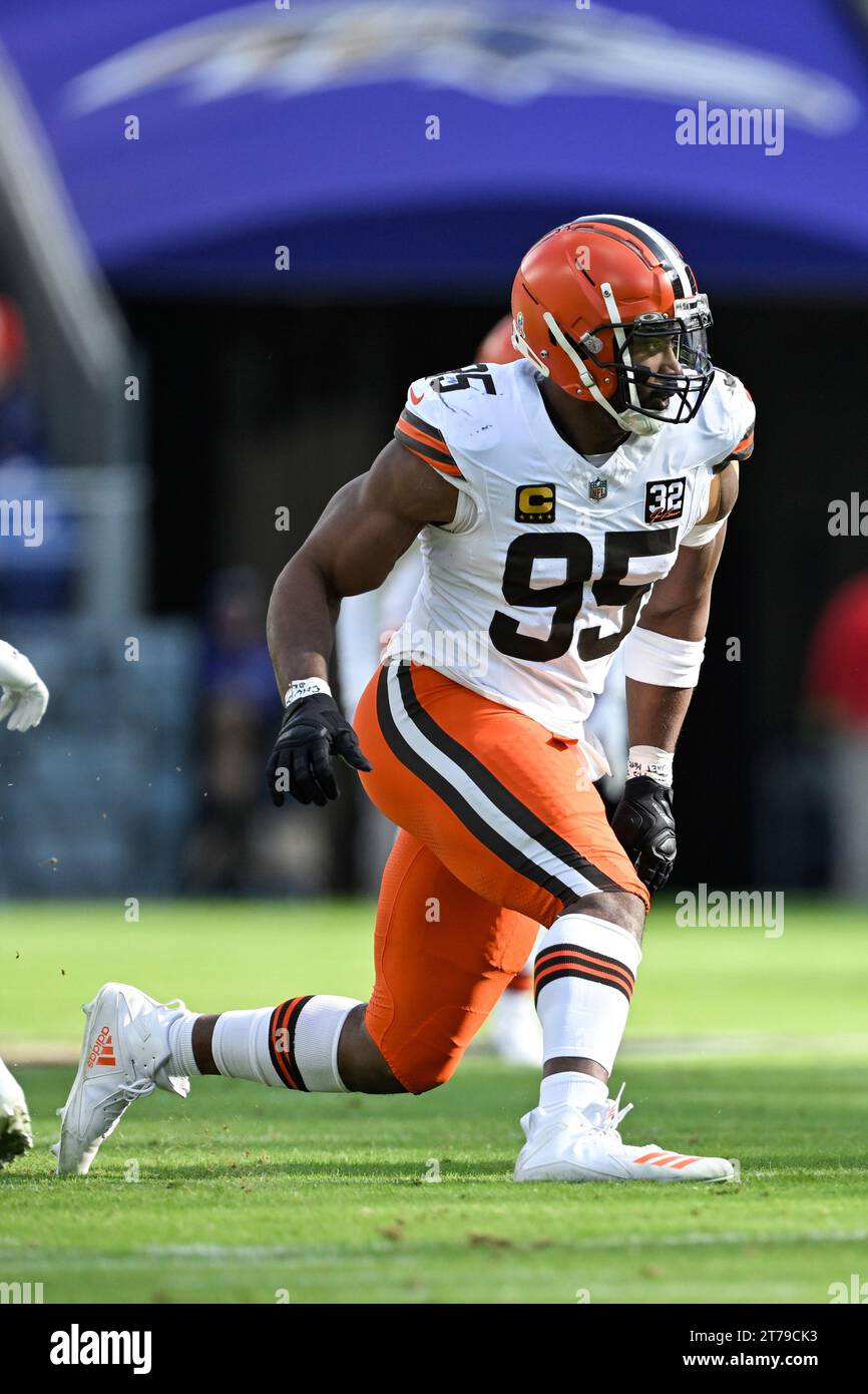 Cleveland Browns defensive end Myles Garrett (95) in action during the ...