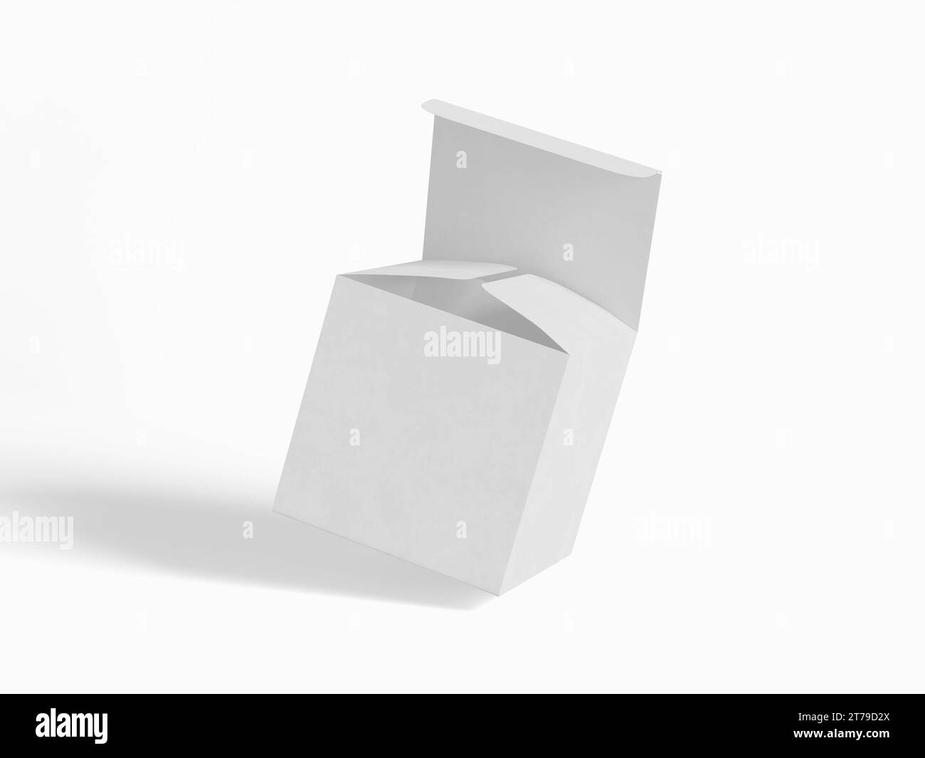 Square box packaging white background cardboard paper with realistic ...