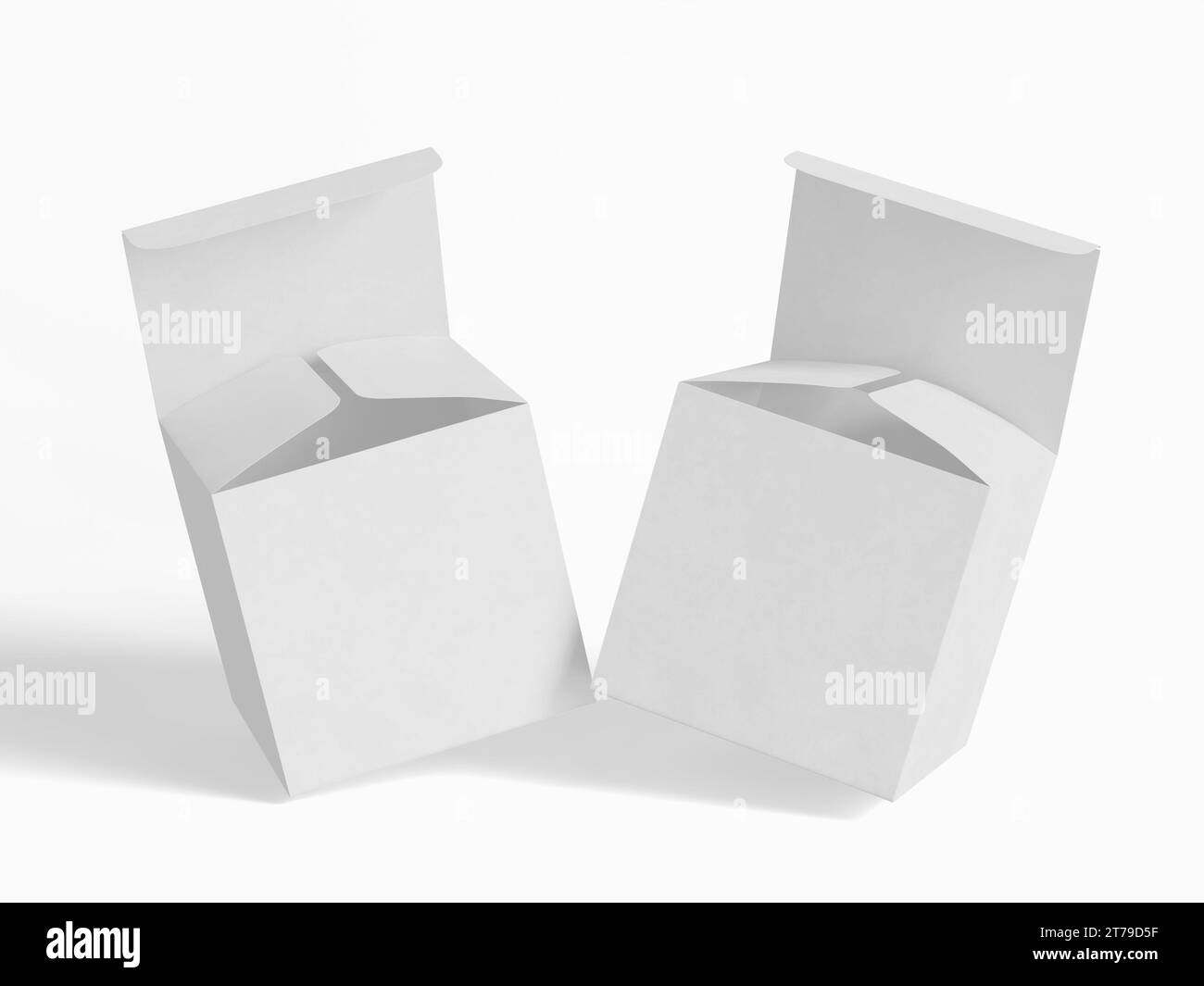 Square box packaging white background cardboard paper with realistic ...