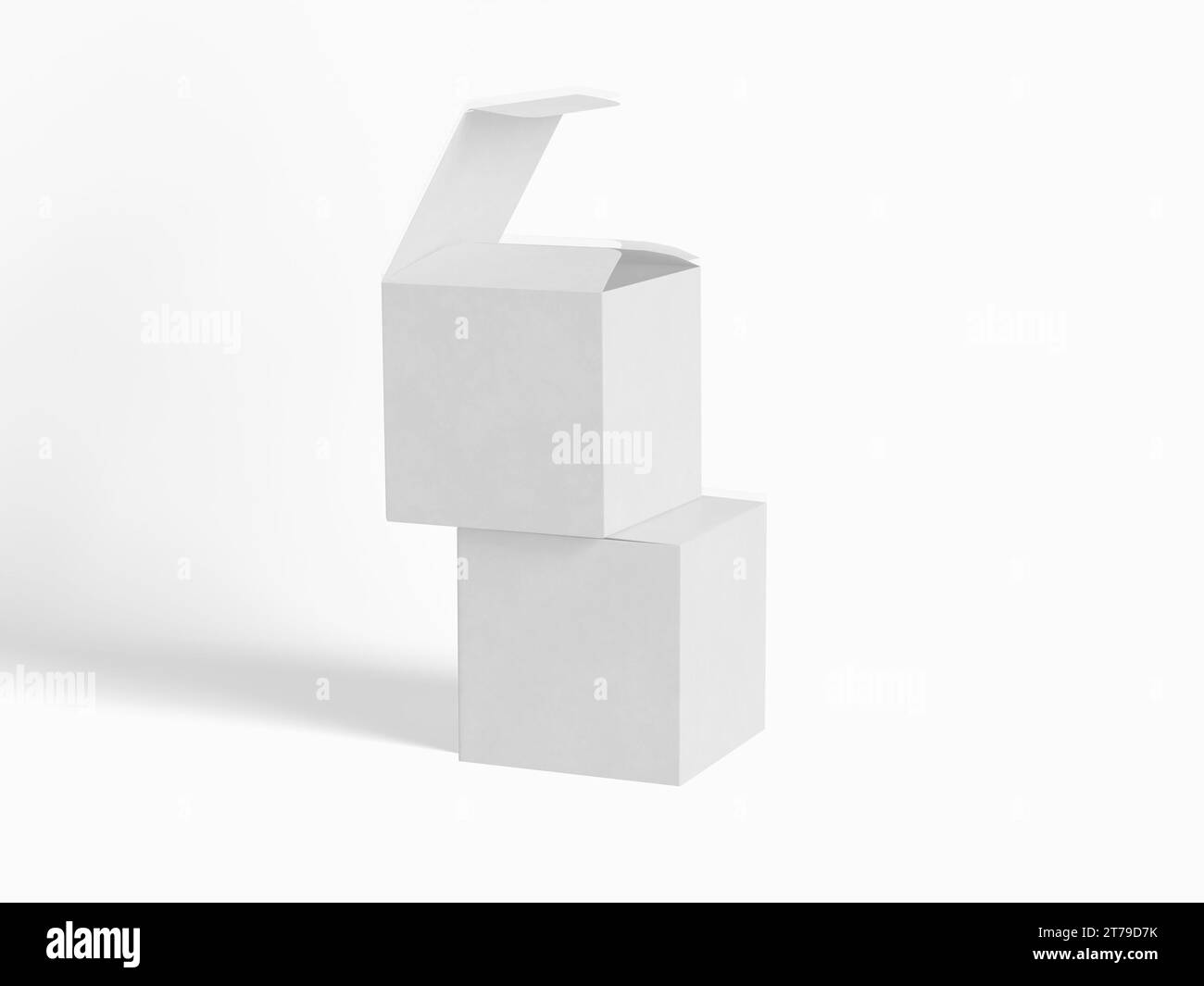 Square box packaging white background cardboard paper with realistic ...