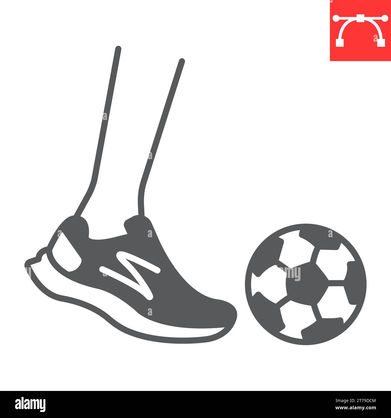 Kickball glyph icon, sport and game, sport shoe with soccer ball vector ...
