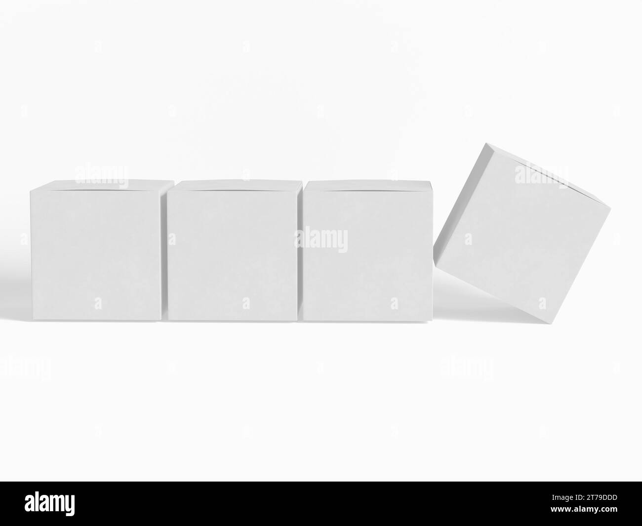 Square box packaging white background cardboard paper with realistic ...