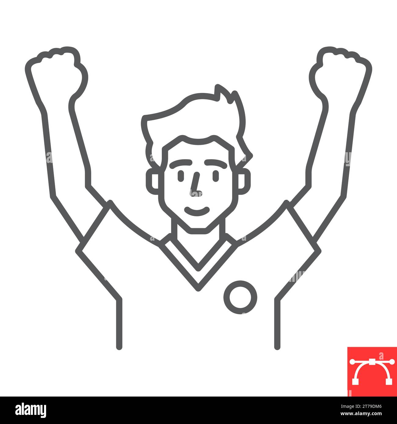 Soccer fan line icon, sport and person, winner man vector icon, vector ...