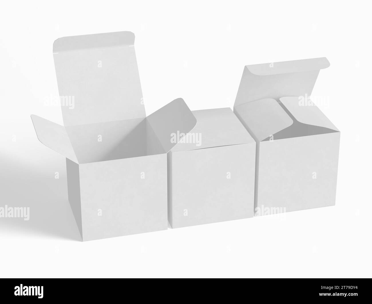 Square box packaging white background cardboard paper with realistic ...