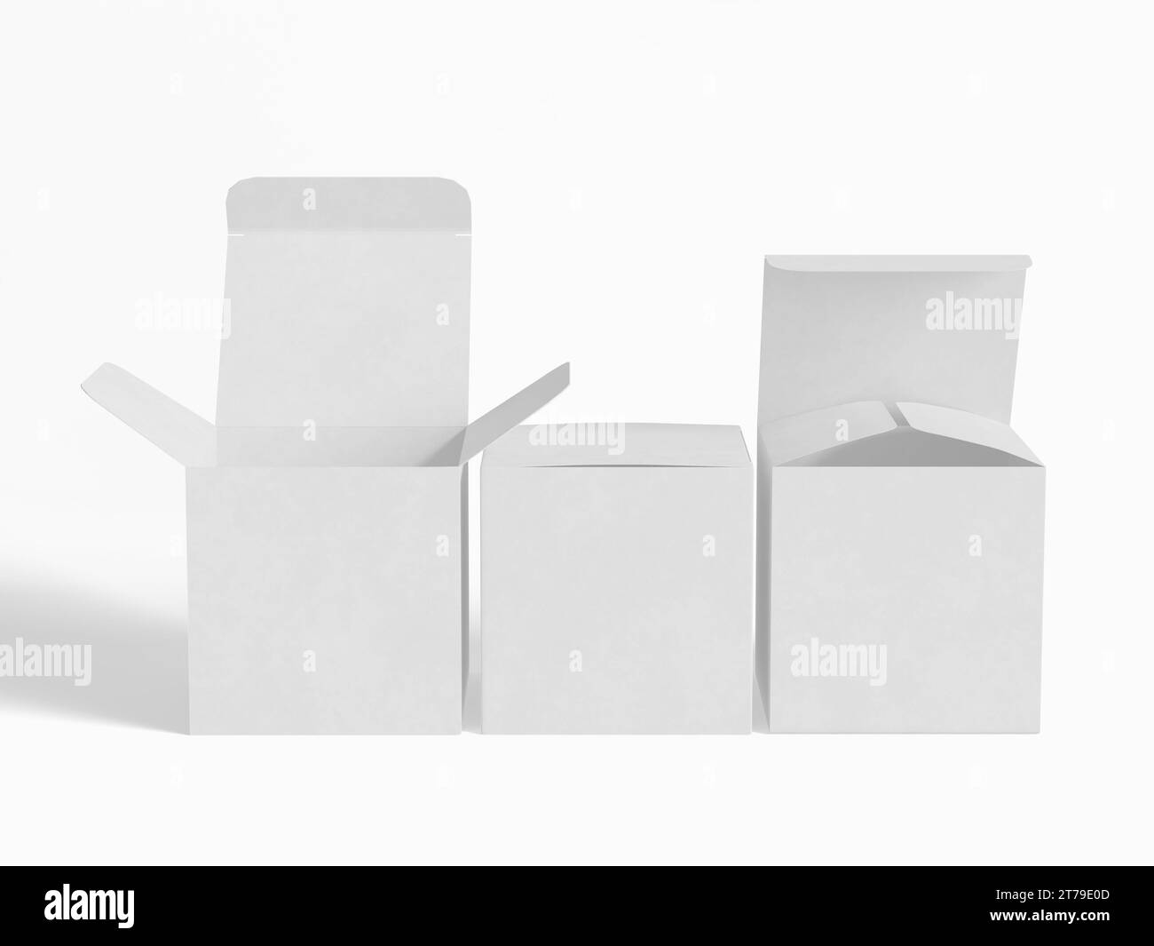 Square box packaging white background cardboard paper with realistic ...