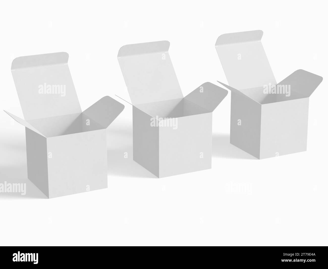 Square box packaging white background cardboard paper with realistic ...