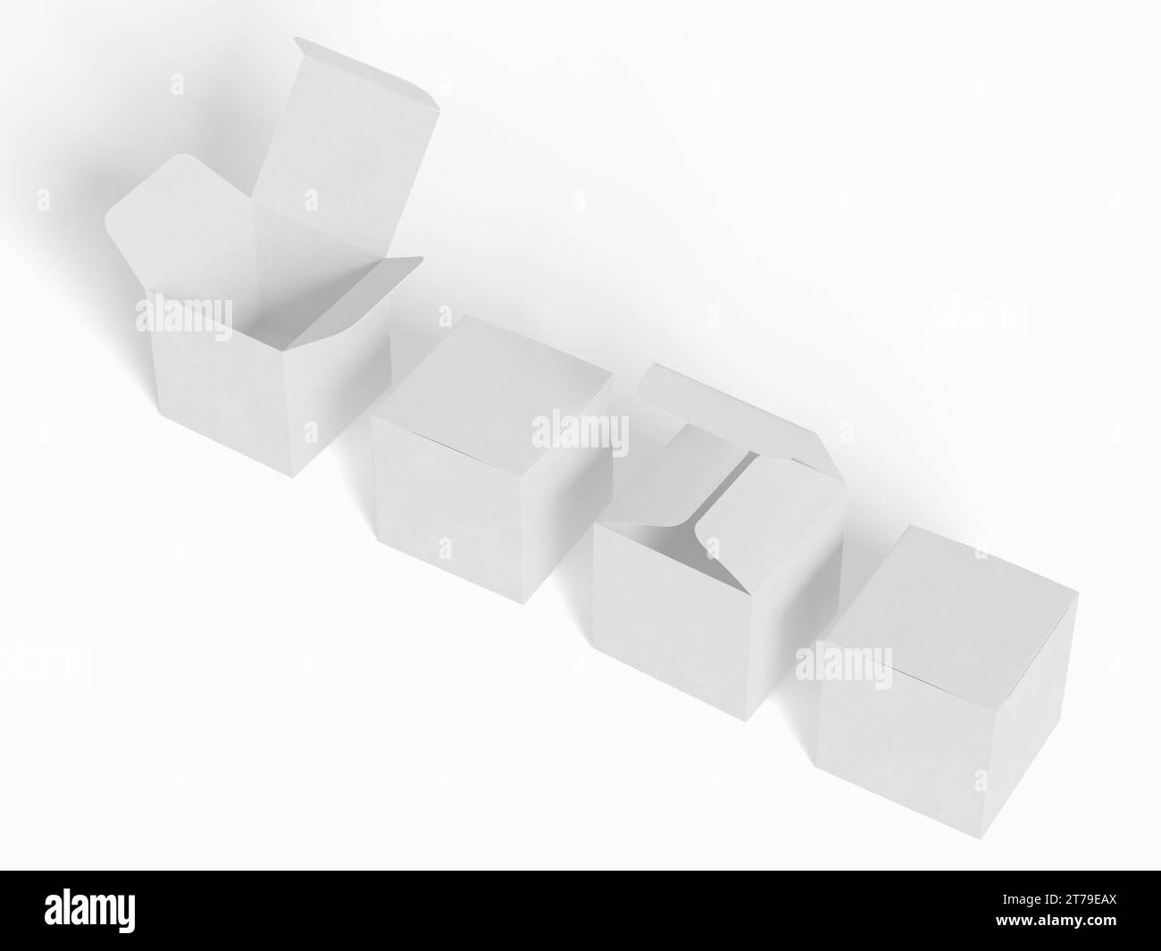 Square box packaging white background cardboard paper with realistic ...