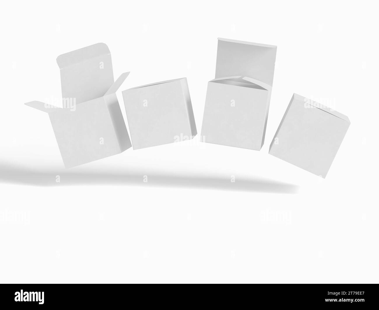 Square box packaging white background cardboard paper with realistic ...