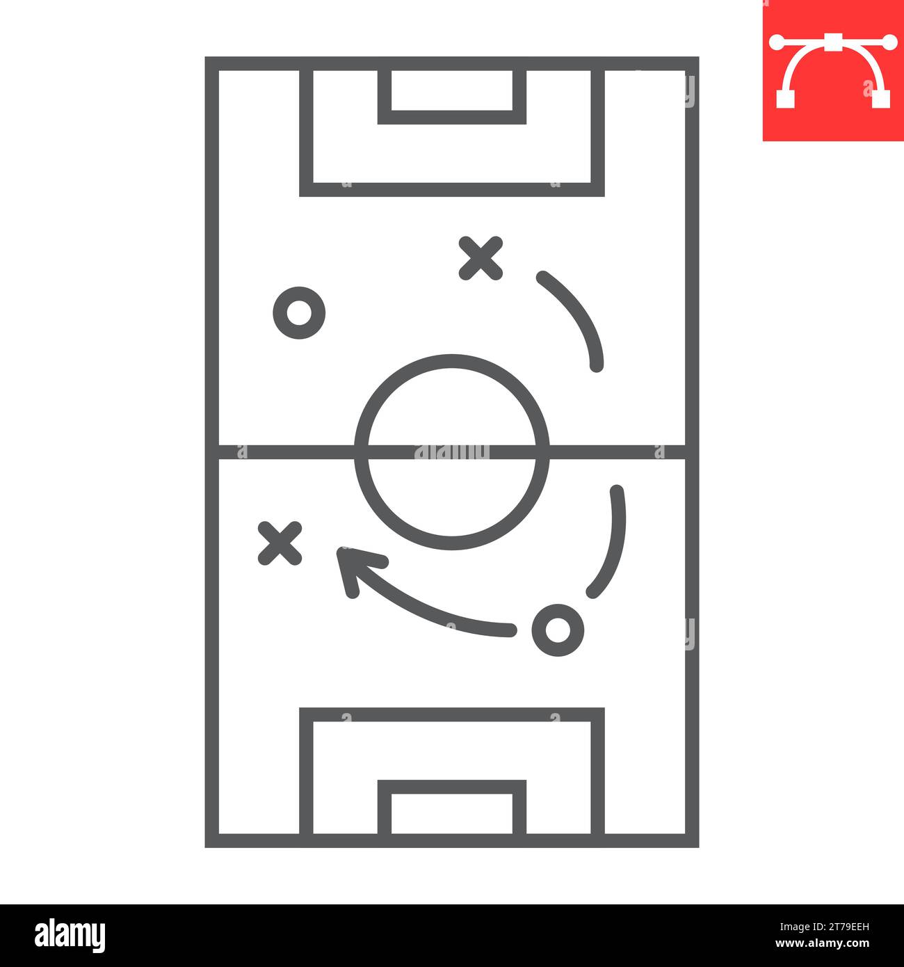 Soccer tactics line icon, field and tactic, soccer strategy vector icon ... Soccer tactics line icon, field and tactic, soccer strategy vector icon ...