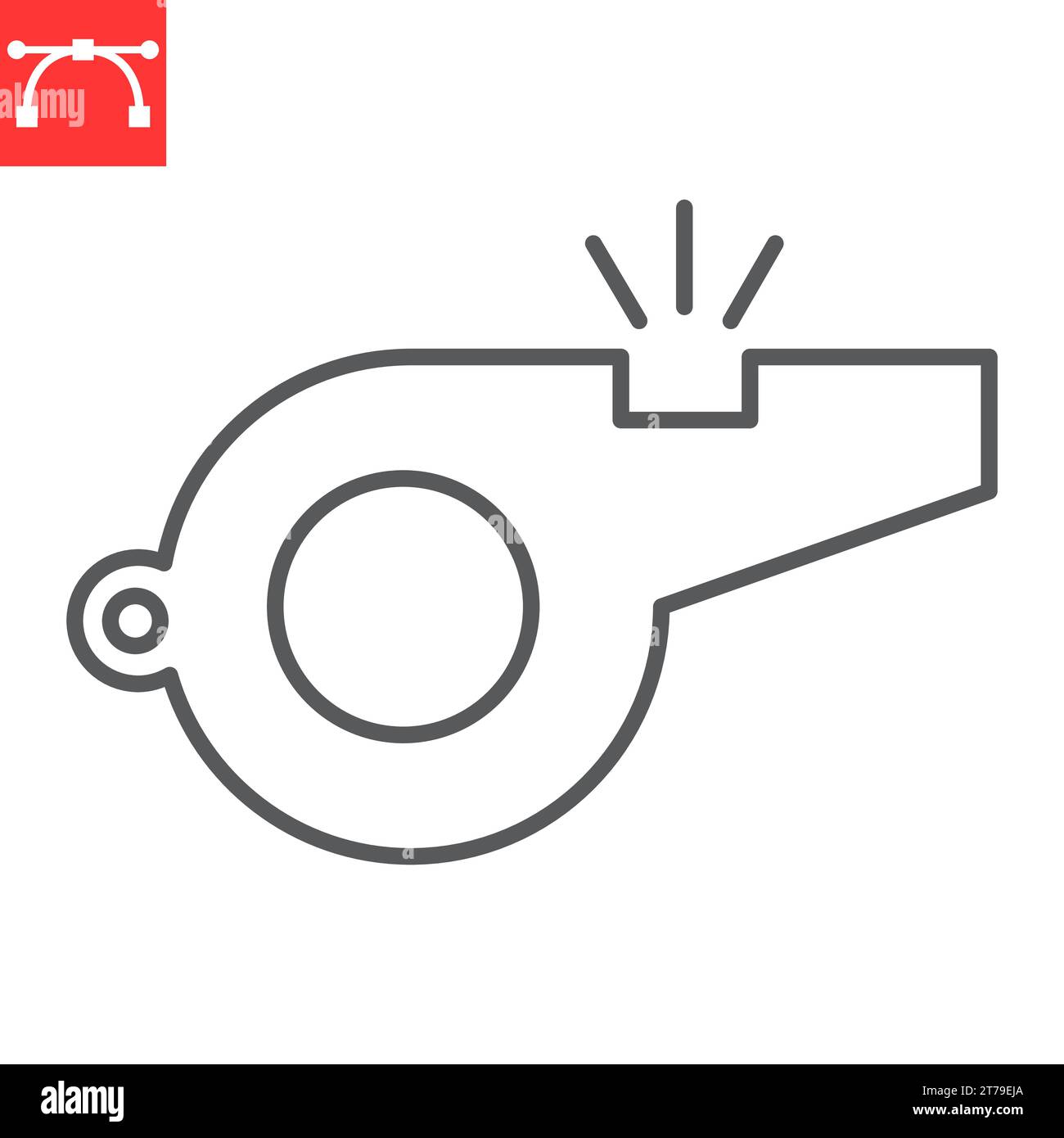 Whistle line icon, blower and judge, referee whistle vector icon ...