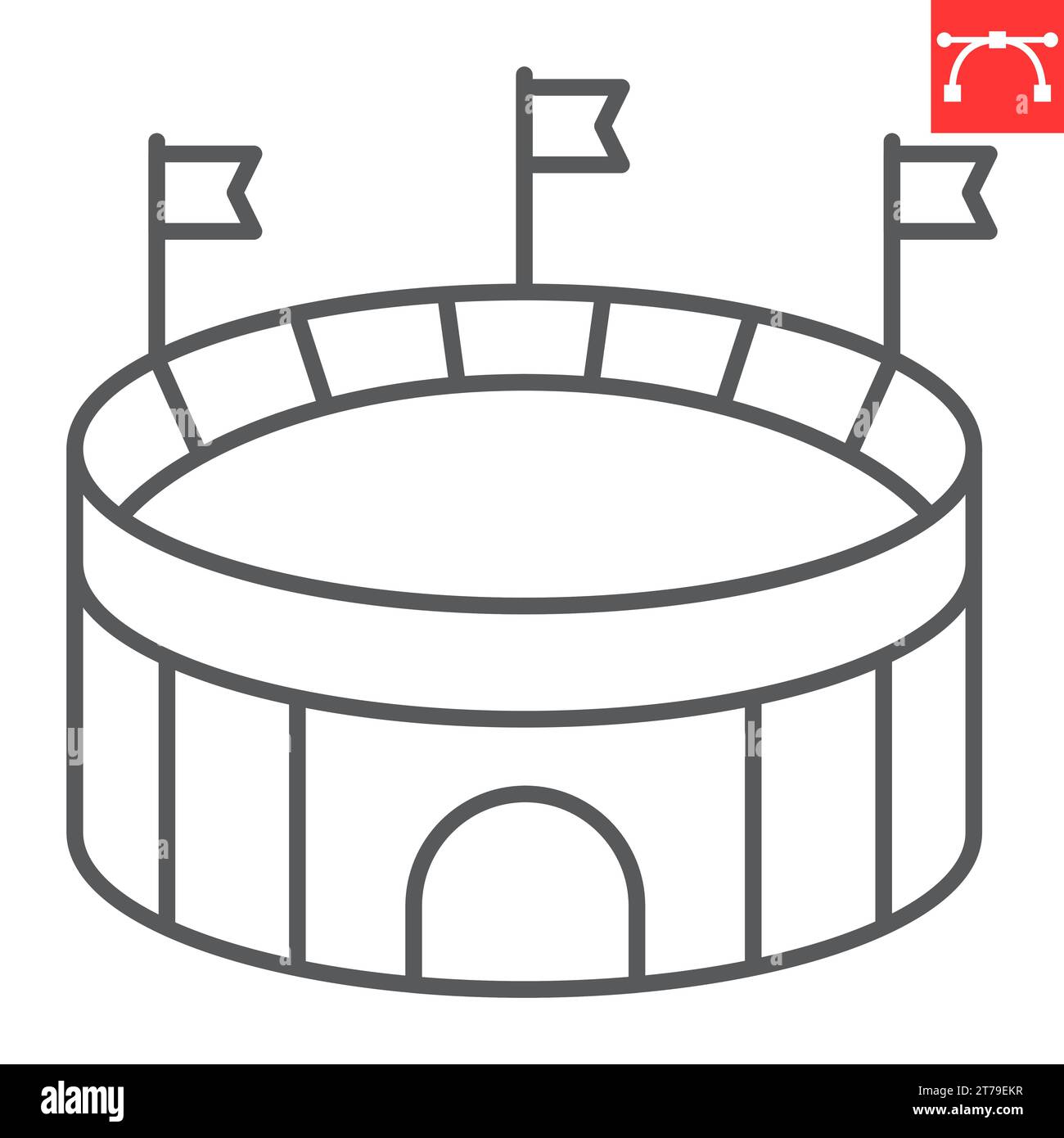Sport stadium line icon, tournament and arena, soccer stadium vector ...