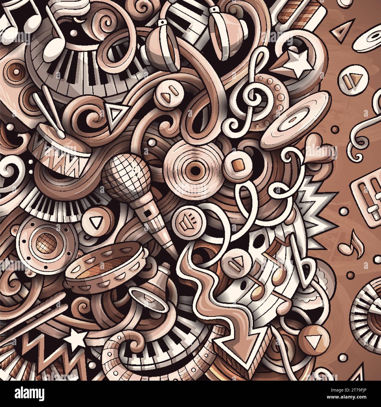 Music vector doodles illustration. Musical frame design Stock Vector ...