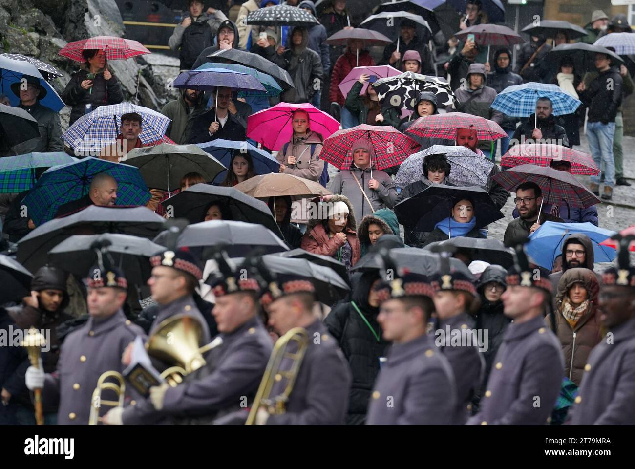 Members of the public watch 16 Regiment Royal Artillery fire a 21 Gun ...