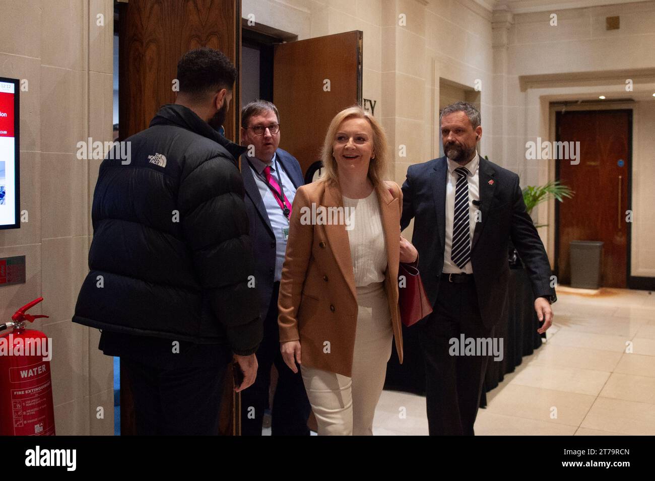 London, UK. 14th Nov, 2023. Former Prime Minister, Liz Truss leaving ...