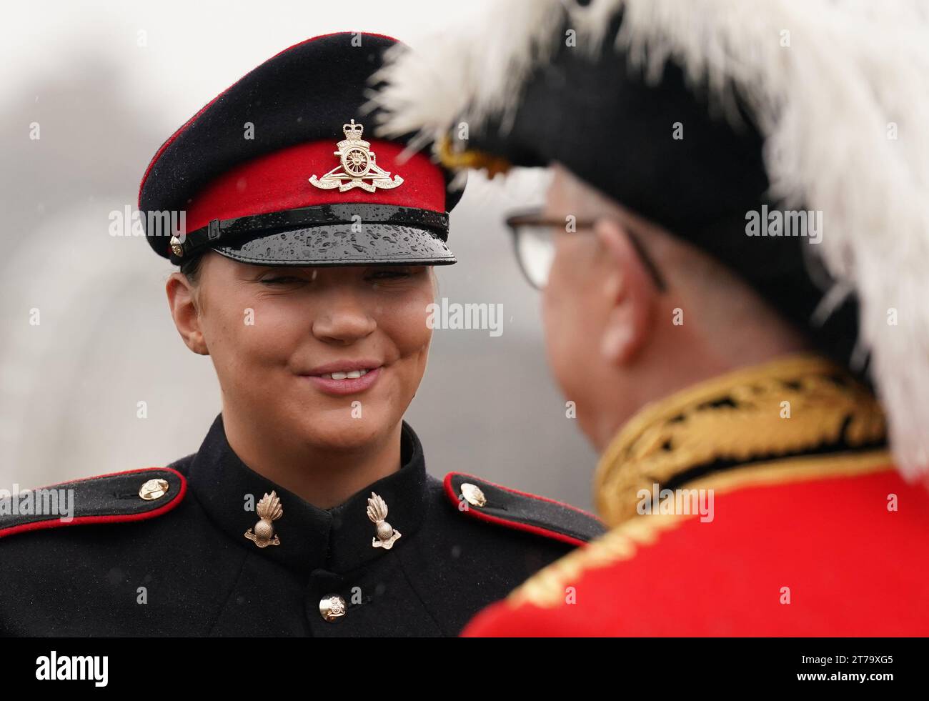 Reviewing officer The Right Honourable the Lord Lyon King of Arms chats ...