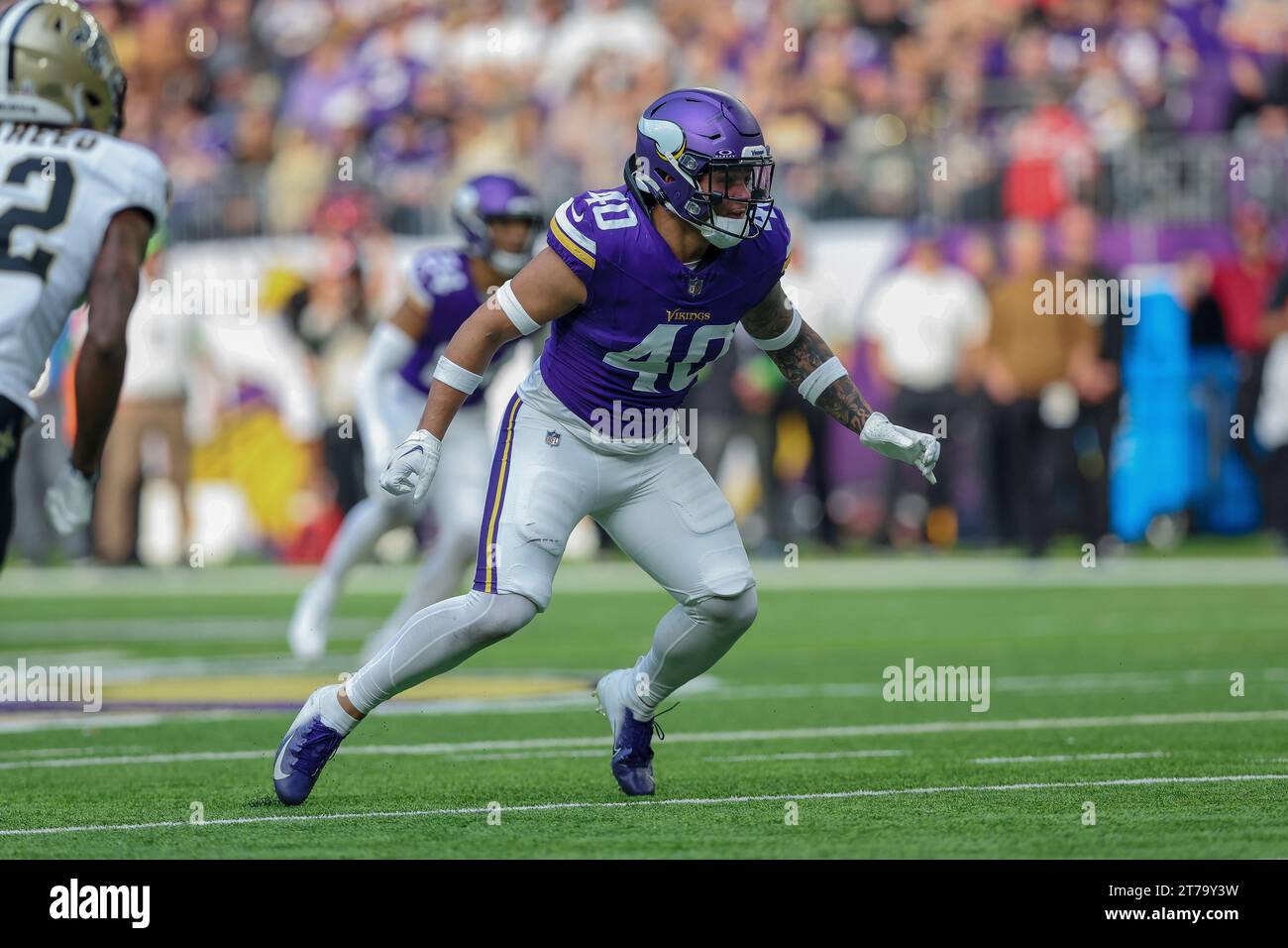 Minnesota Vikings linebacker Ivan Pace Jr. (40) in action against the ...