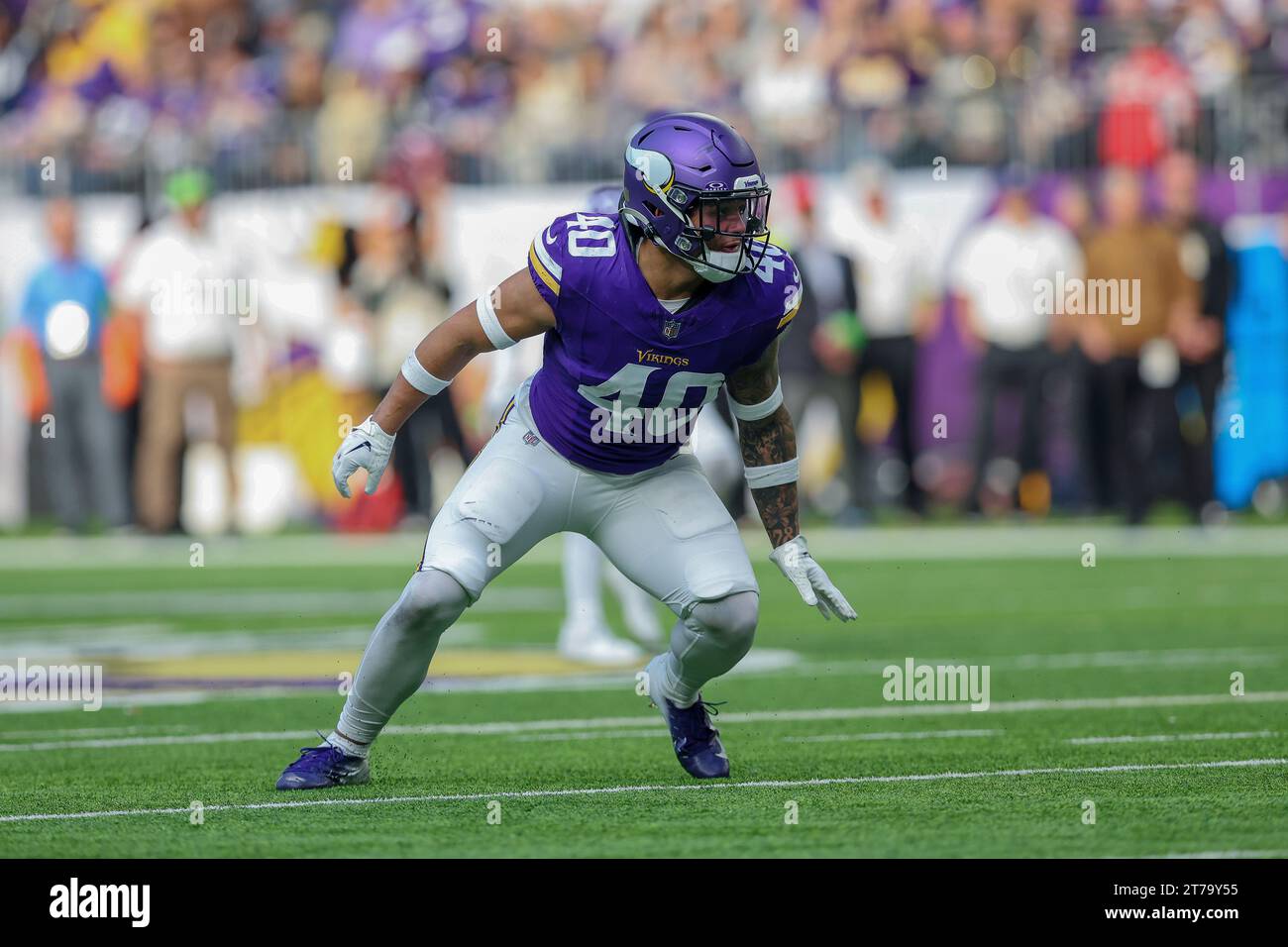 Minnesota Vikings linebacker Ivan Pace Jr. (40) in action against the ...