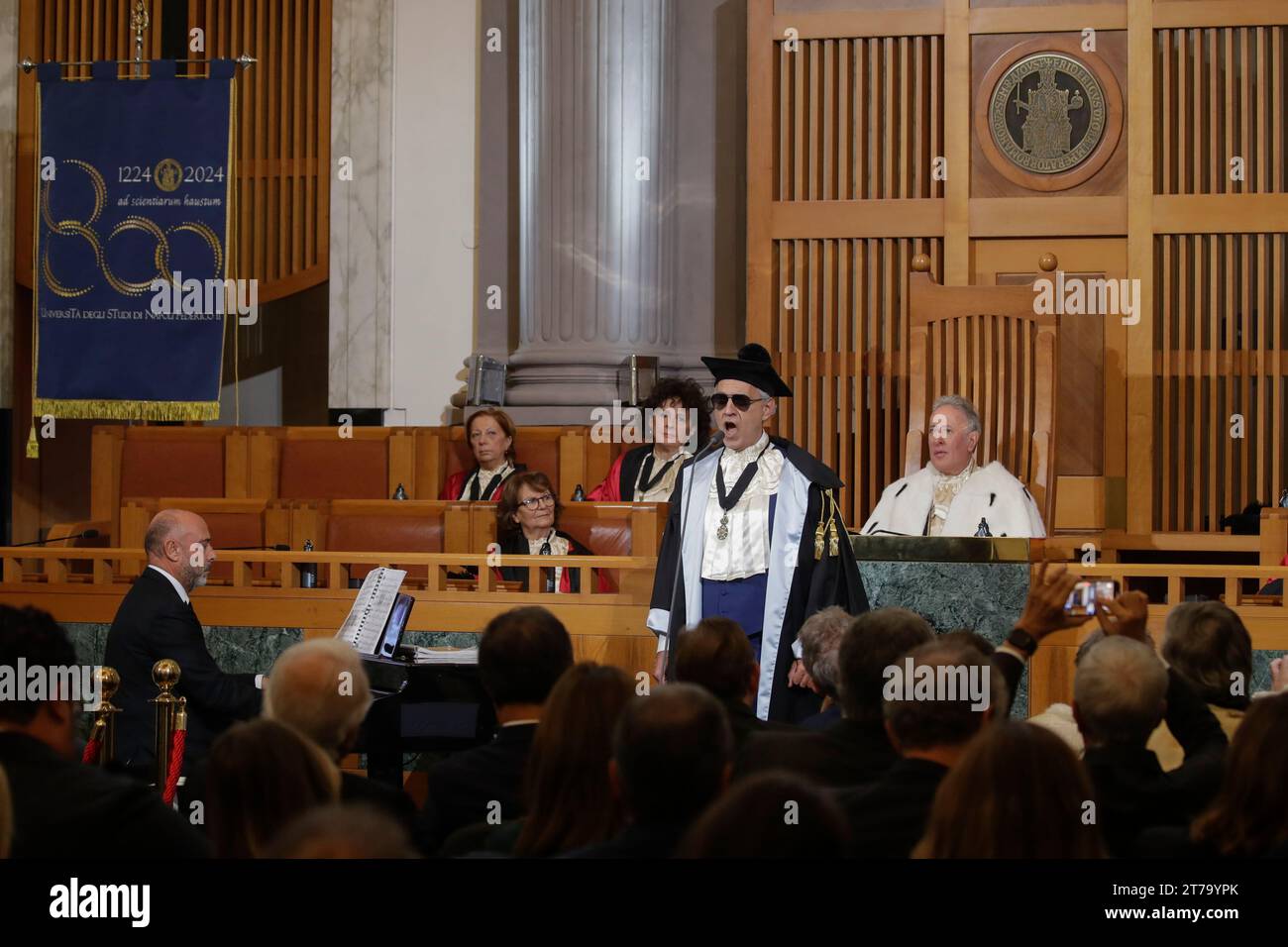 Federico II University of Naples, tenor Andrea Bocelli is awarded an ...