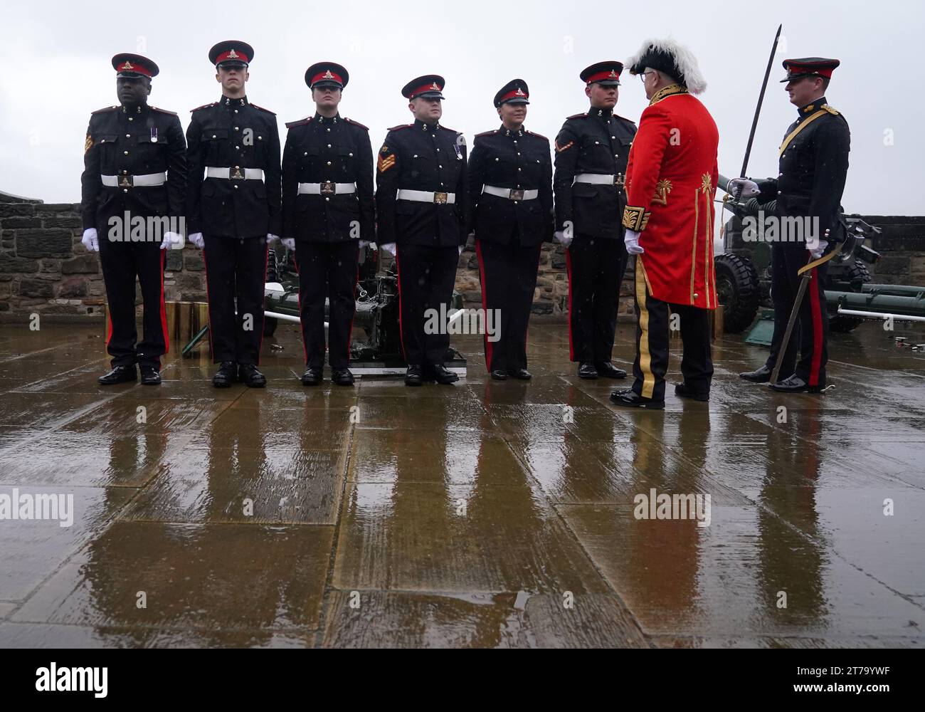 Reviewing officer The Right Honourable the Lord Lyon King of Arms chats ...