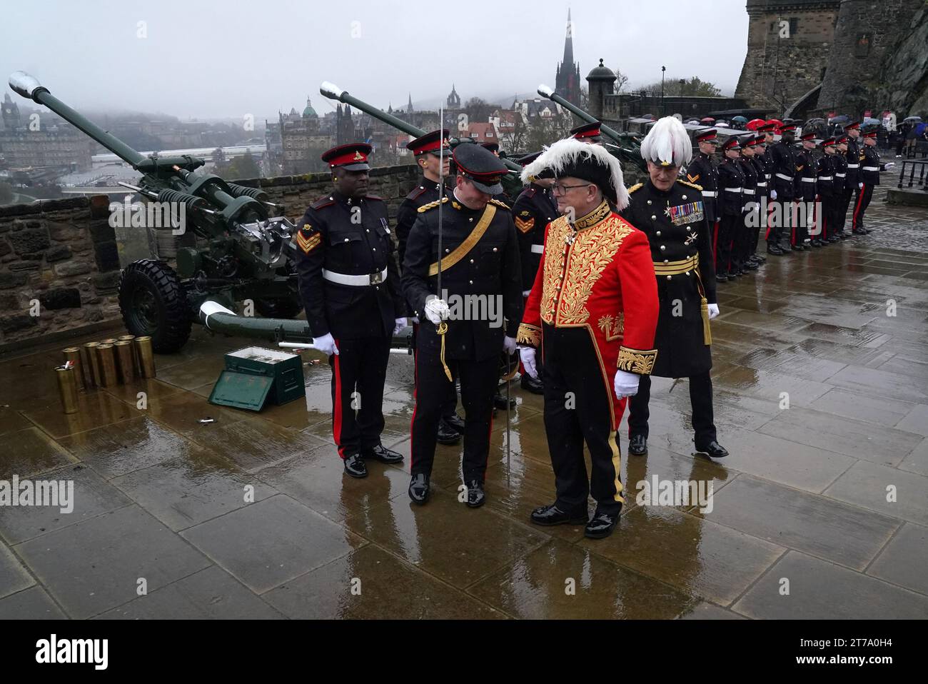 Reviewing officer The Right Honourable the Lord Lyon King of Arms chats ...