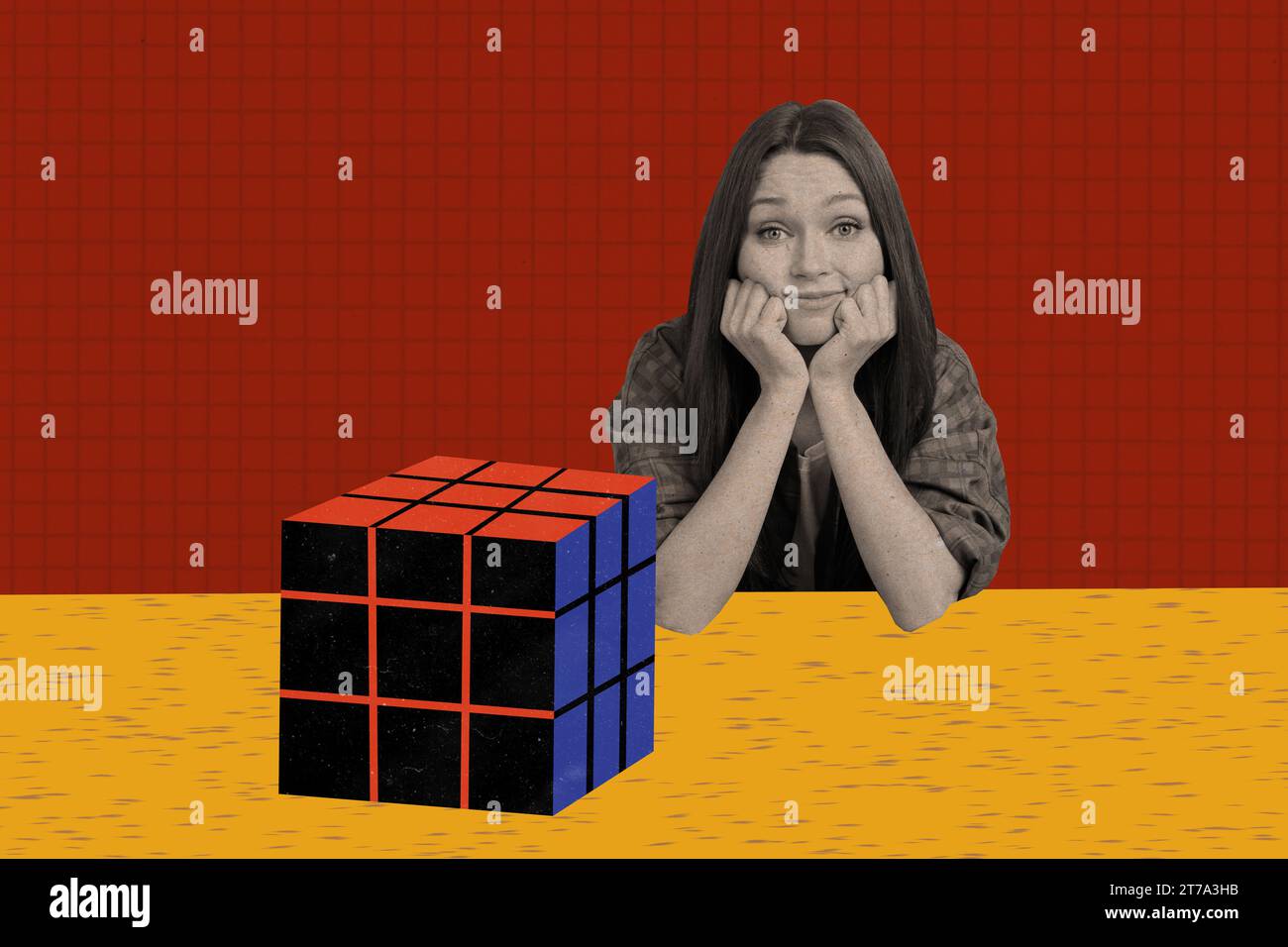 Rubik cube photo collage jigsaw just done by combination puzzle dilemma ...