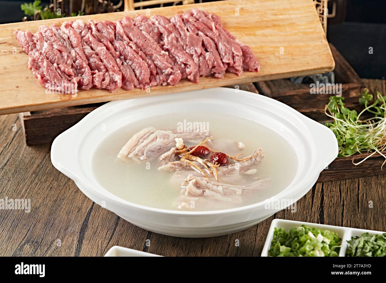 stewed mutton with radish soup in casserole Stock Photo - Alamy