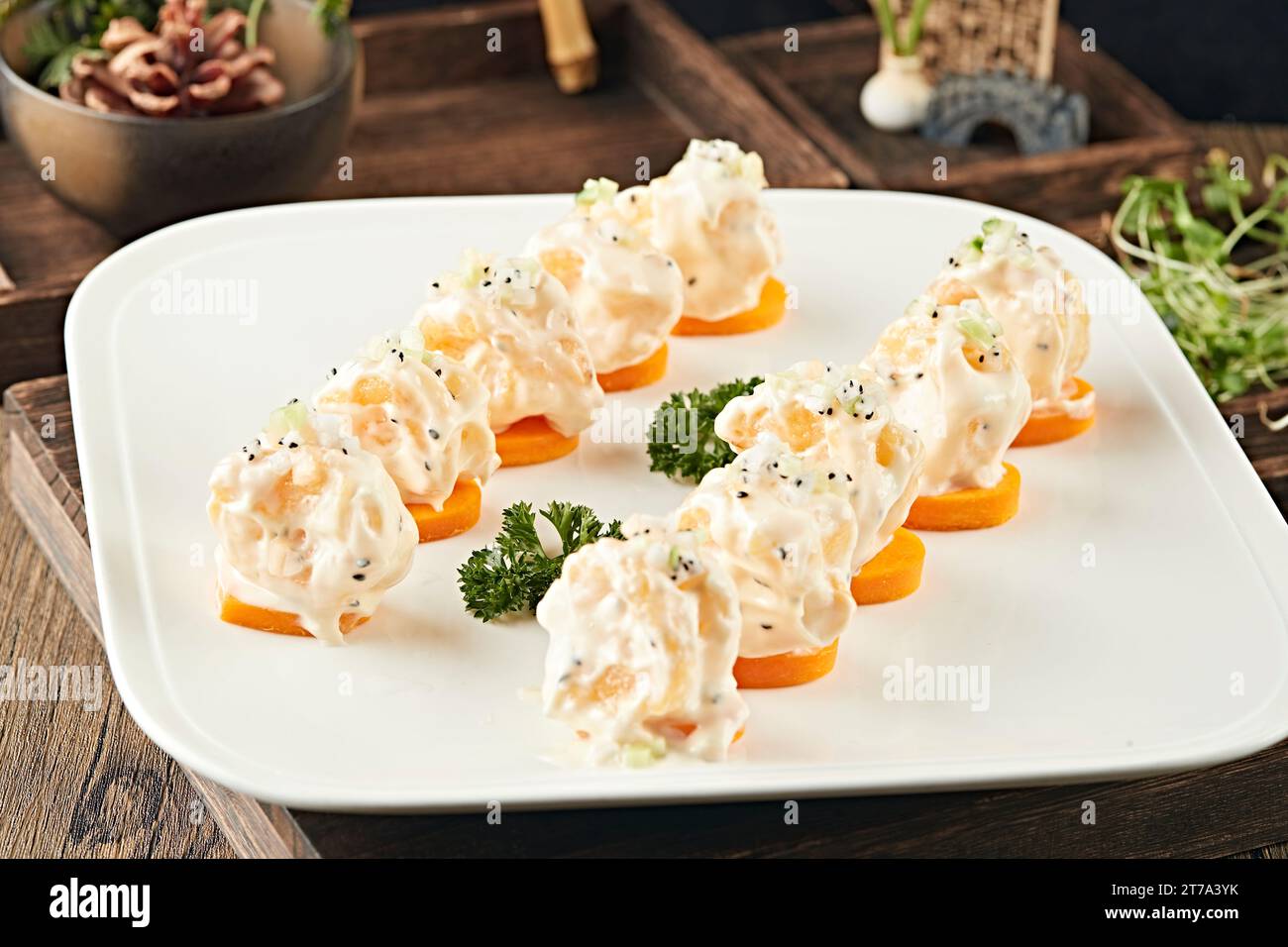 Grilled river prawns shrimps cheese hi-res stock photography and images ...