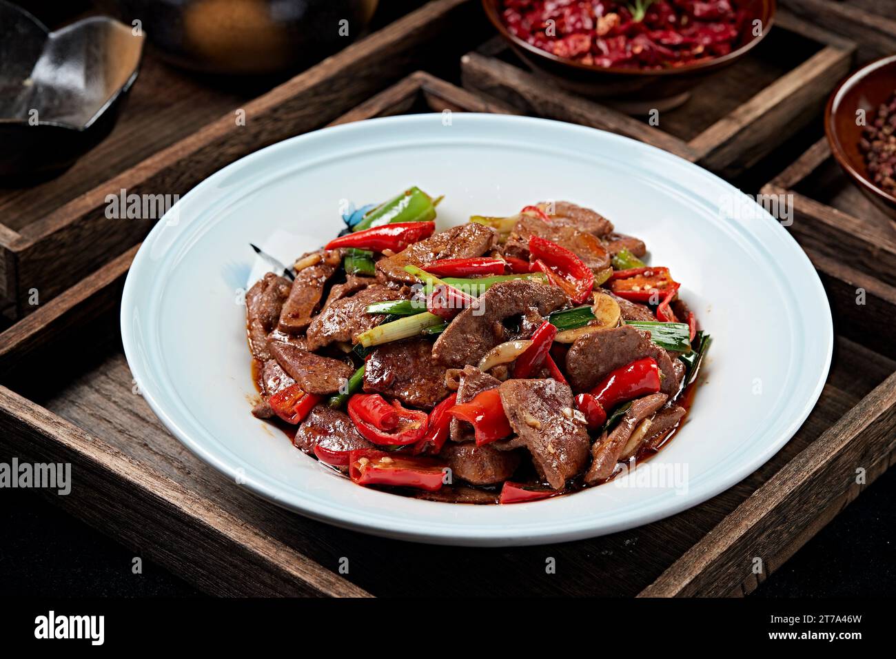 Stir Fried (Sautéed) Pork Livers Stock Photo - Alamy