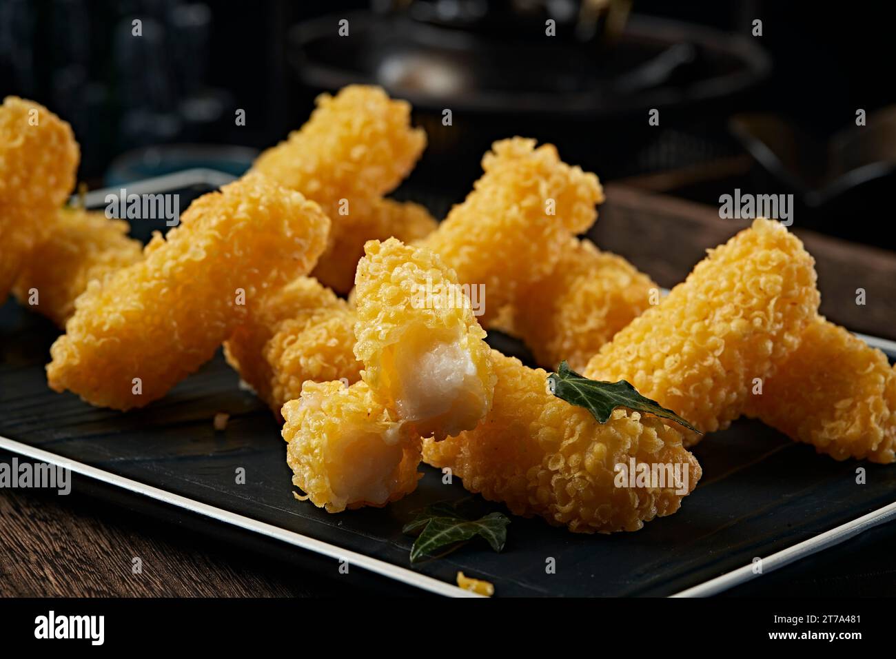 deep Fried crispy milk dessert，Leche frita or fried milk in a white ...