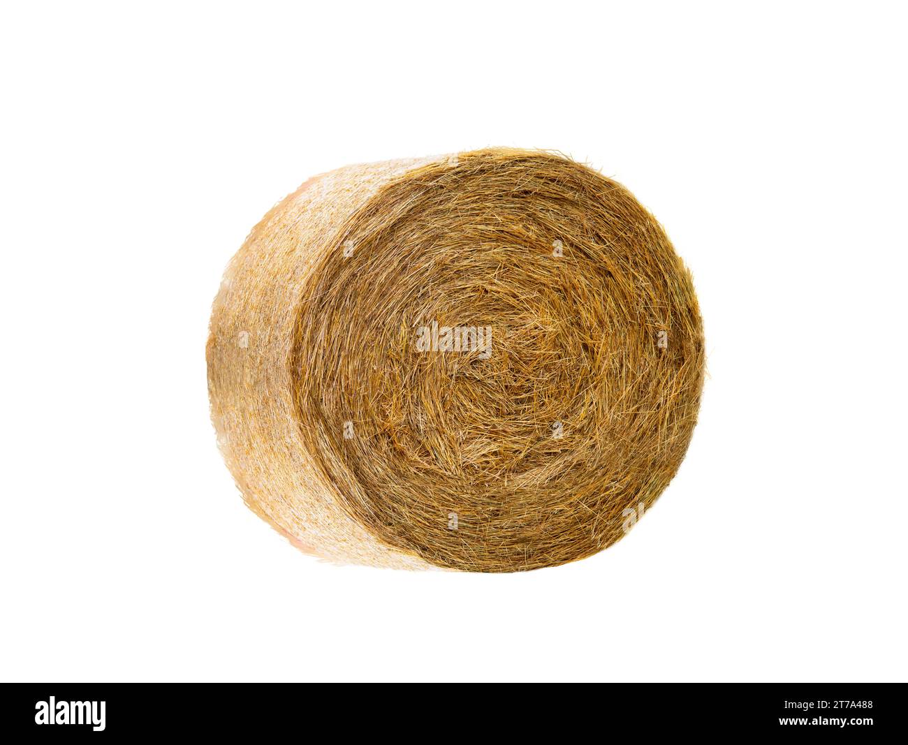 Bale hay on farmland Cut Out Stock Images & Pictures - Alamy