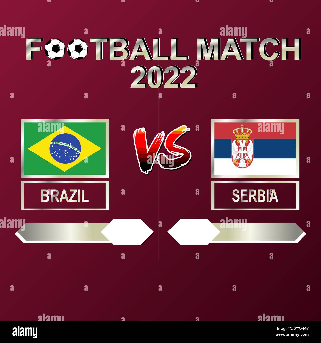 Brazil vs serbia football competition 2022 template background vector ...