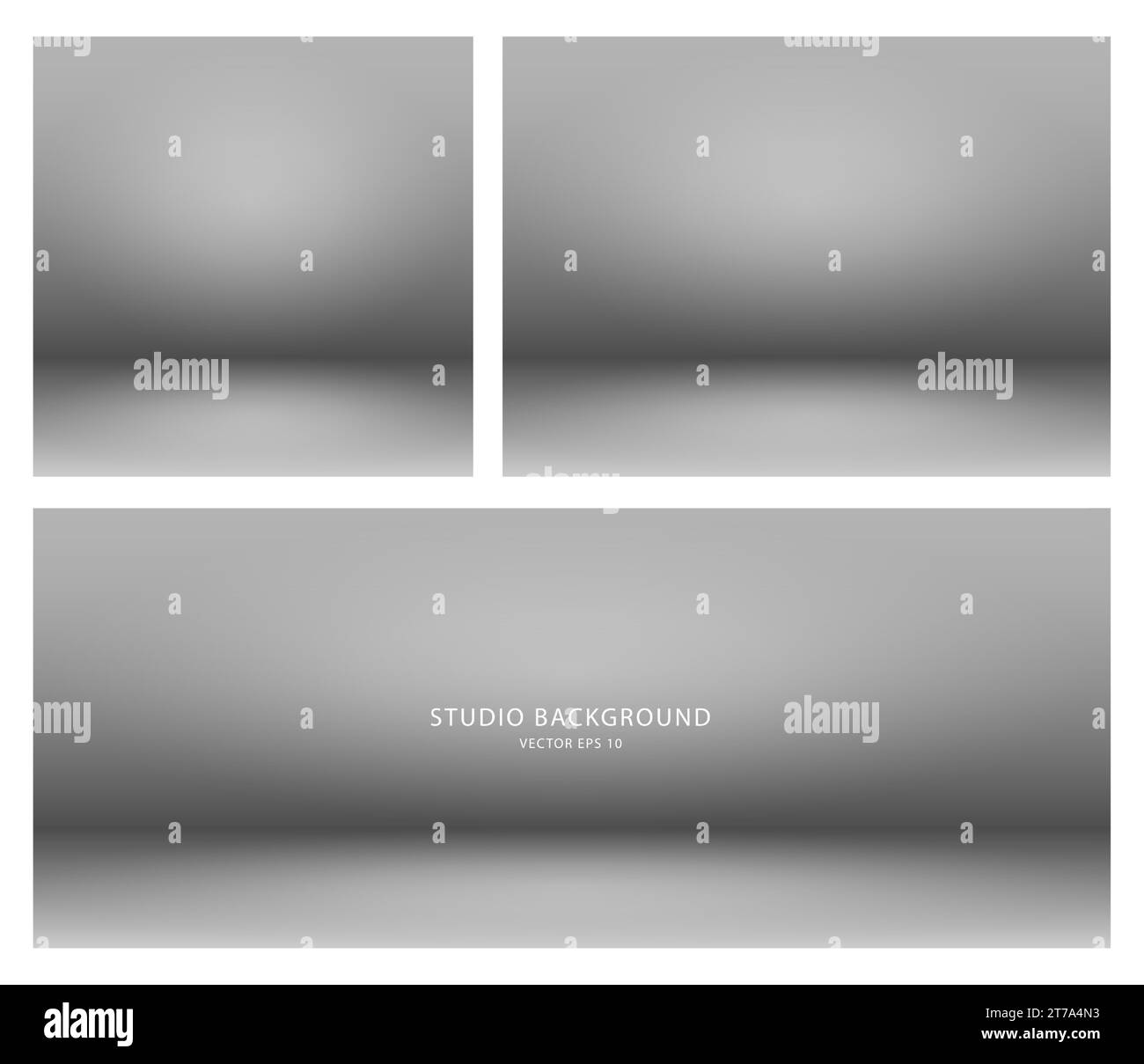 A set of blank gray backgrounds for presentations of cosmetic products ...