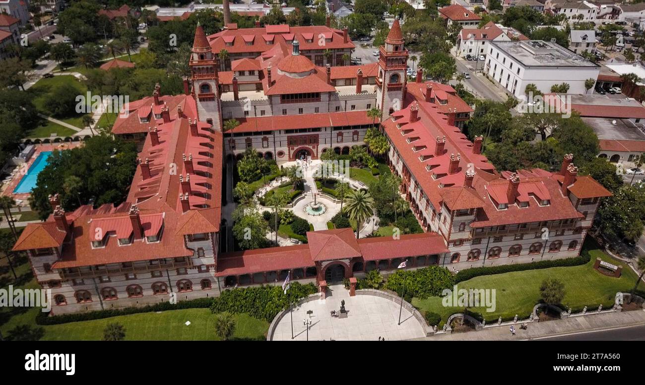 An aerial view of the landmark Flagler College of St Augustine Stock ...
