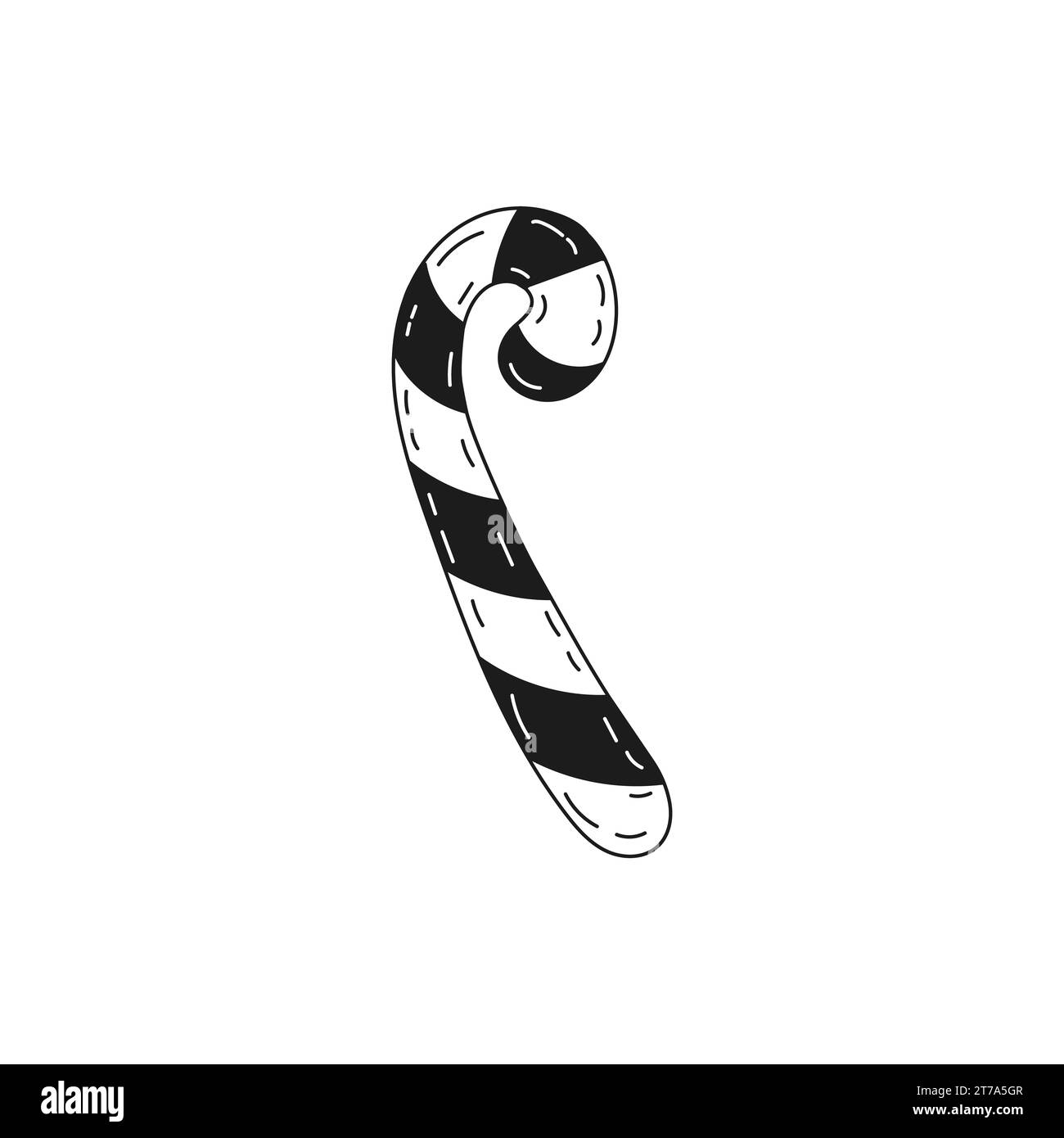 Christmas candy cane in doodle style Stock Photo - Alamy