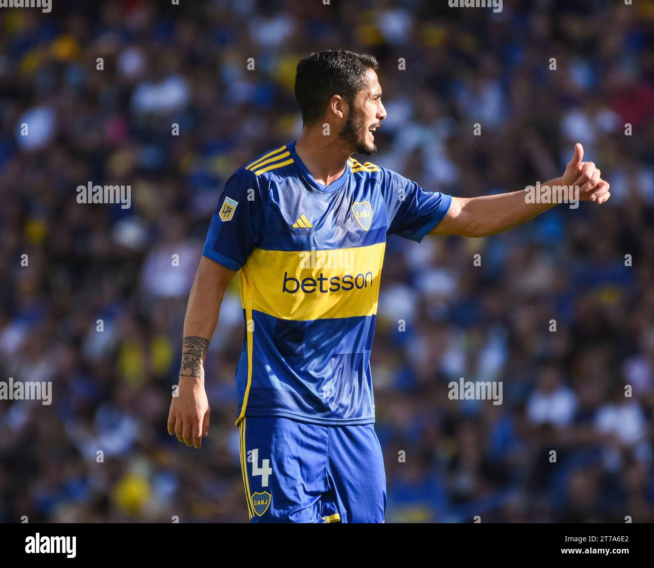 Nicolas Figal of Boca Juniors during the Liga Argentina match between ...