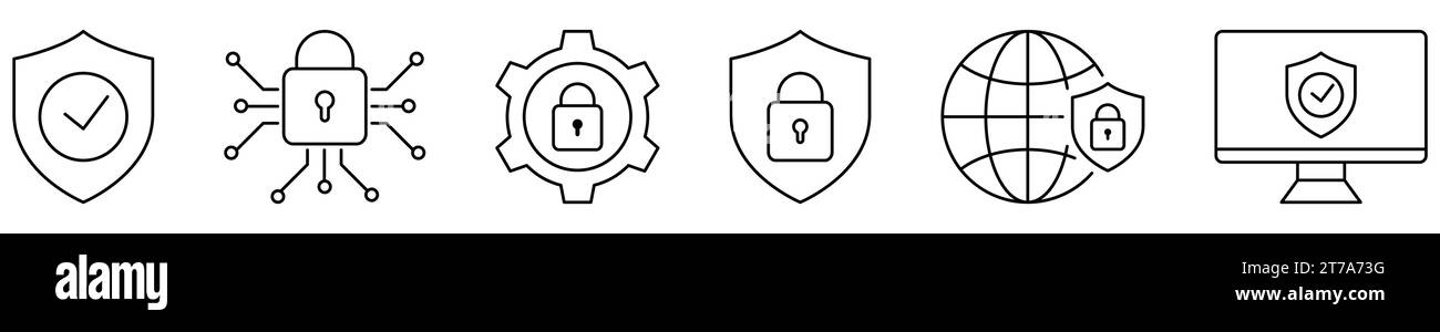 Set of cyber security icons. Design can use for web and mobile app ...